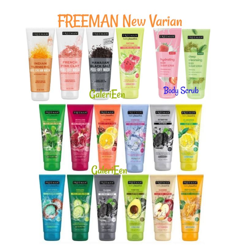 Jual BPOM Freeman Mask / Body Scrub All Varian 175ml Masker Wajah ...
