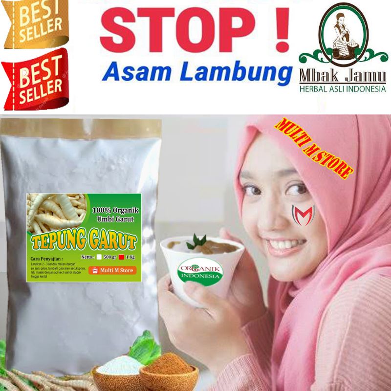 Jual Tepung Garut | Pati Garut Asli 1000 Gram | Obat Maag Dan Asam ...