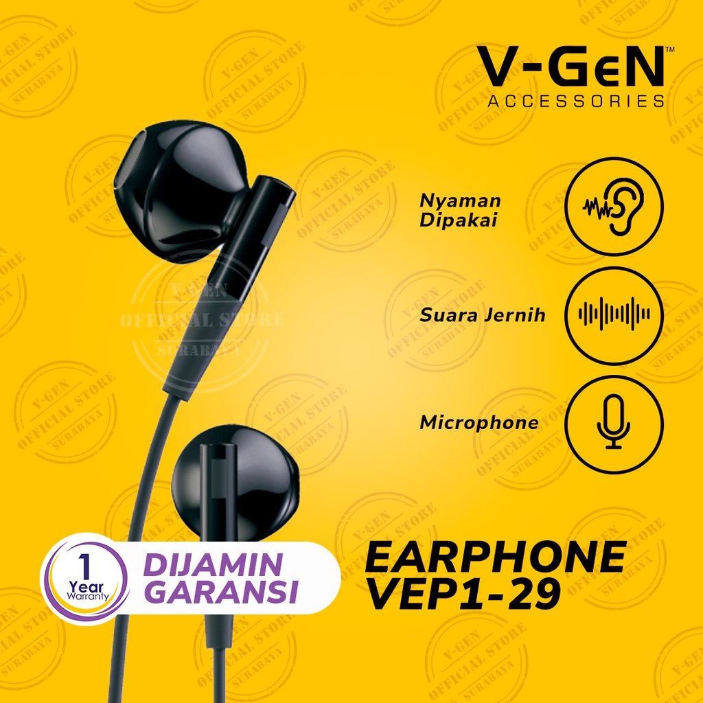Jual Earphone V-GeN VEP1-29 Wired Headset Handsfree Stereo VGEN ...