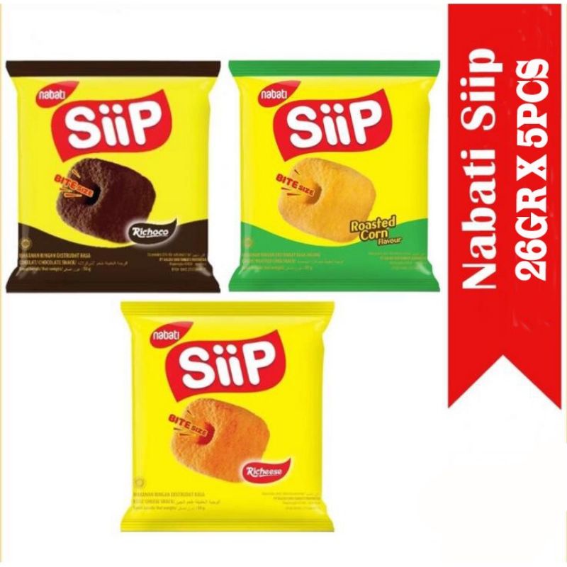 Jual Nabati SIIP Keju & Jagung Bakar & Coklat Snack 26gr x 5 pcs ...