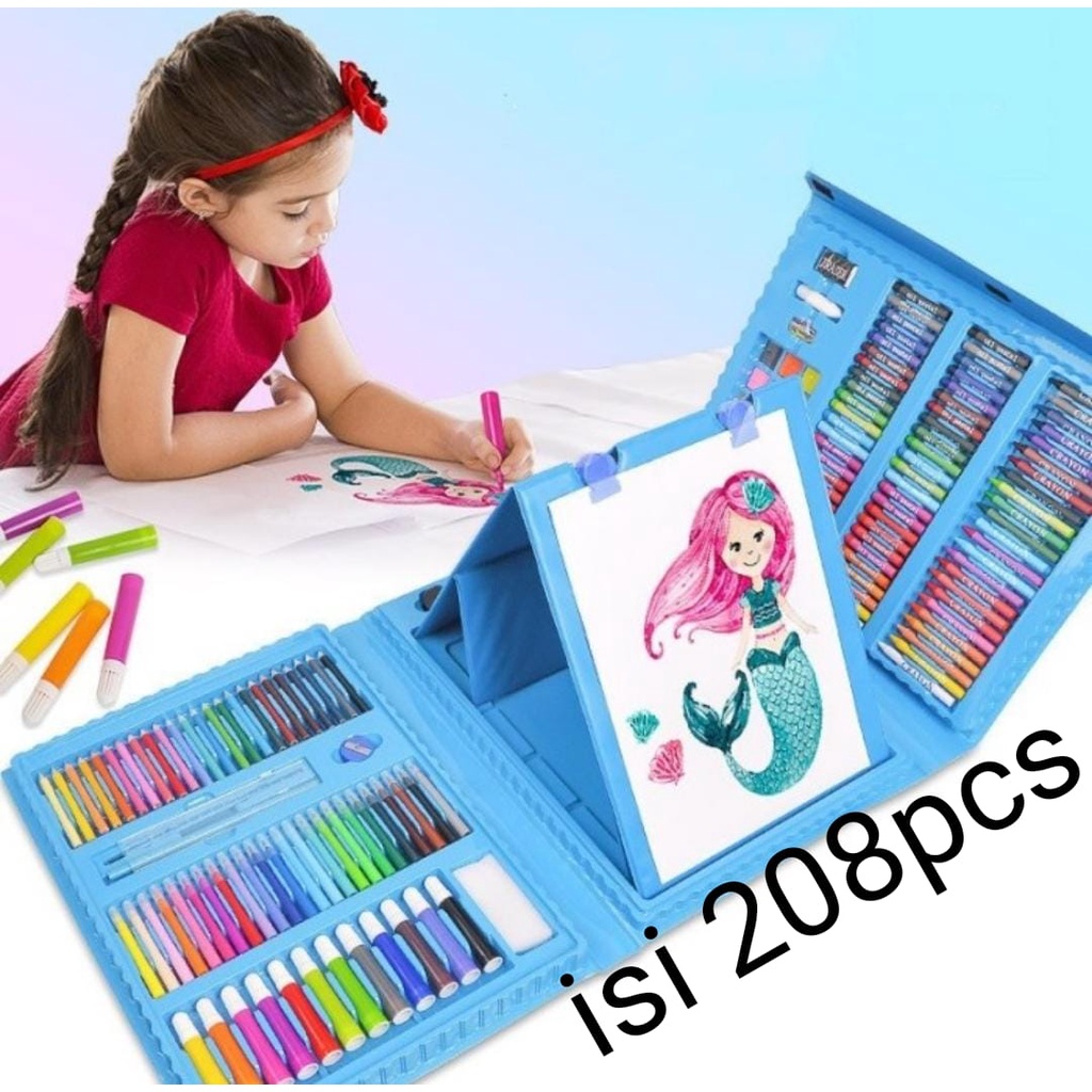 Jual Crayon Anak Pengasah 208pcs Set Alat Menggambar Melukis Anak-anak ...