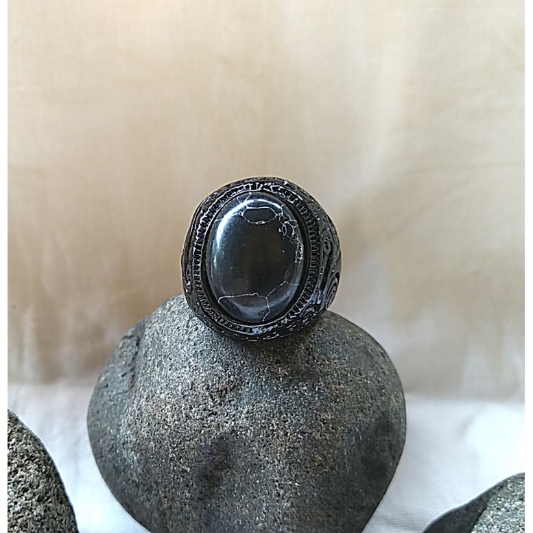 Jual Cincin Asli Batu Akik Pirus Hitam Terlaris | Shopee Indonesia