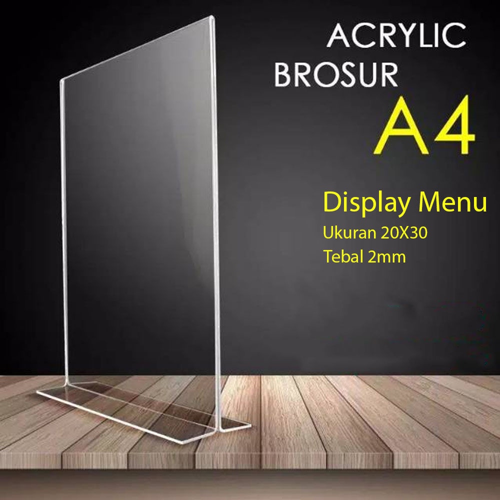 Jual Akrilik Tempat Brosur A4 2 Sisi Potrait - Acrylic Transparan ...