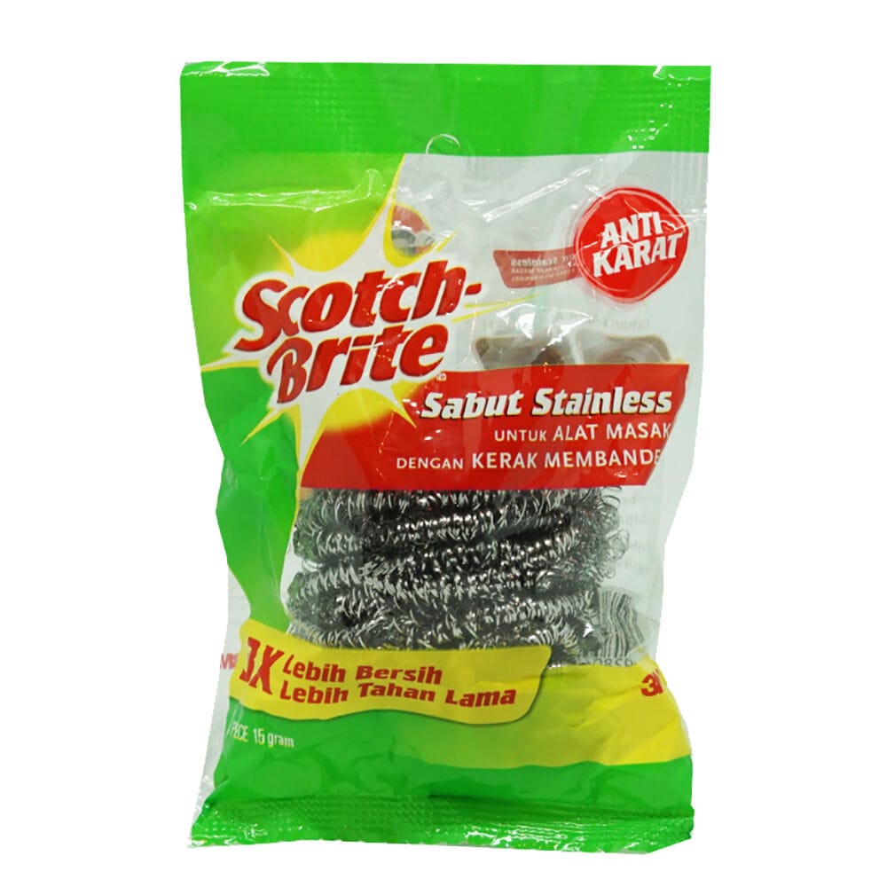 Jual SABUT STAINLESS KAWAT ANTI KARAT SCOTCH BRITE ID-SSP 15 GR SET ISI ...