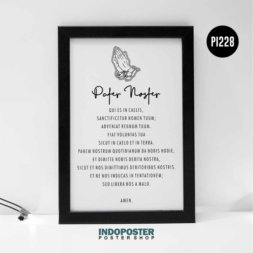 Jual Poster Rohani Kristen Doa Bapa Kami Latin Pater Noster | Shopee ...