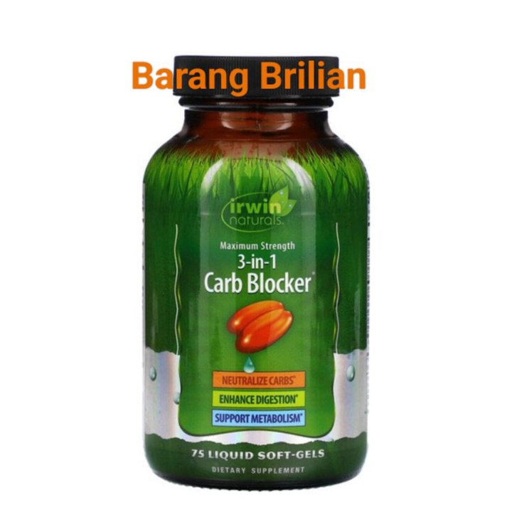 Jual Irwin Naturals 3 in 1 Carb Blocker Maximum Strength 75 Caps ...