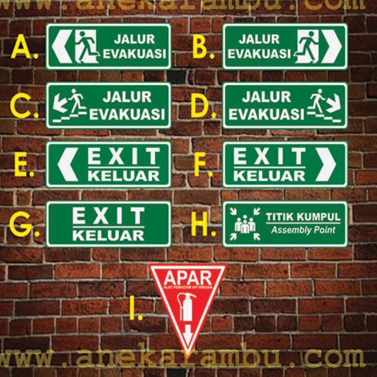 Jual Tertarik--Rambu / Sign Jalur Evakuasi dan Apar Plat Akrilik 2mm ...