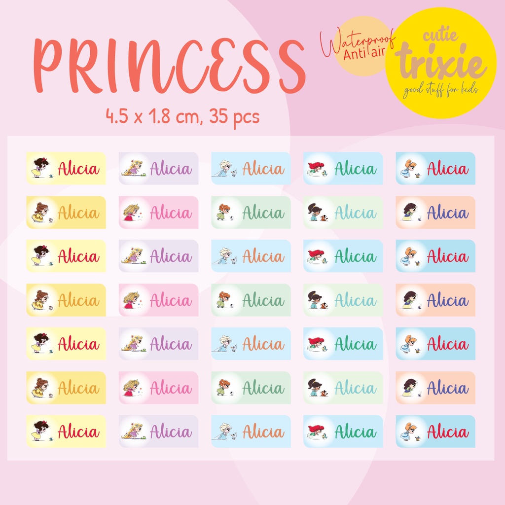 Jual Sticker Label Nama PRINCESS CHIBI | Shopee Indonesia