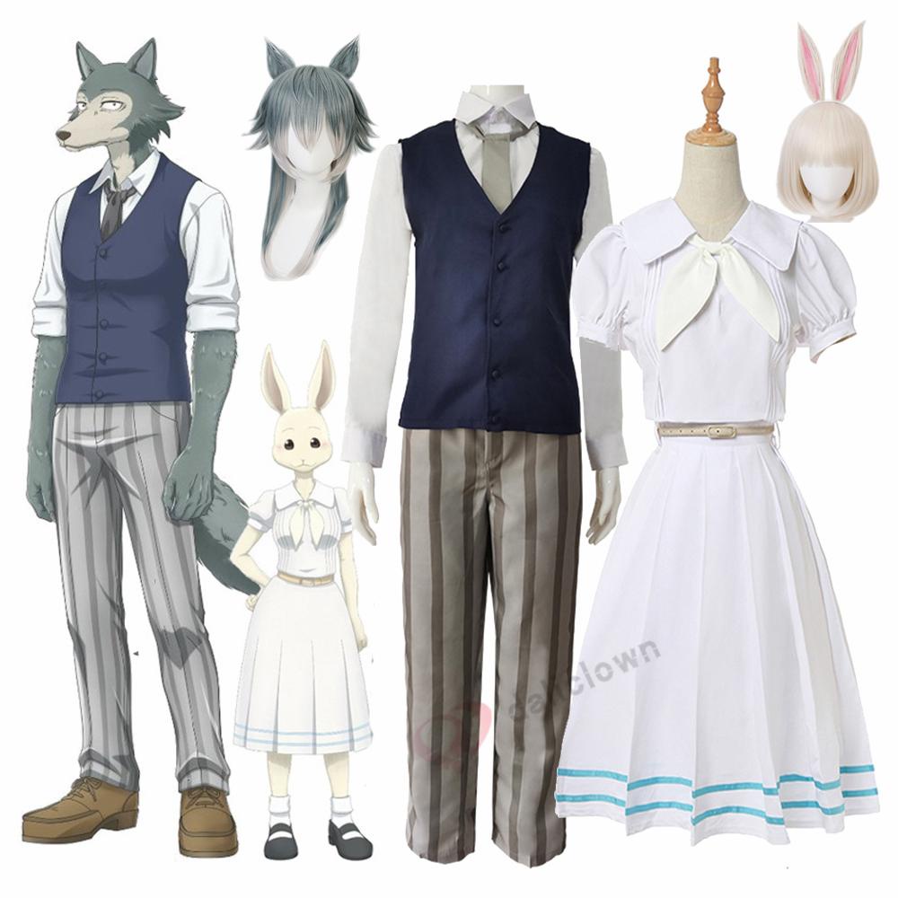 Jual PREORDER Anime BEASTARS Cosplay Costume Wig Legoshi Haru School ...