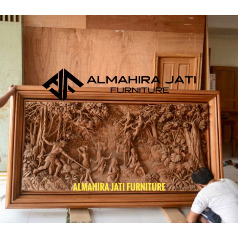 Jual Hiasan Dinding Seni Karya Ukiran Relief 3D Motif Joko Tarub ...
