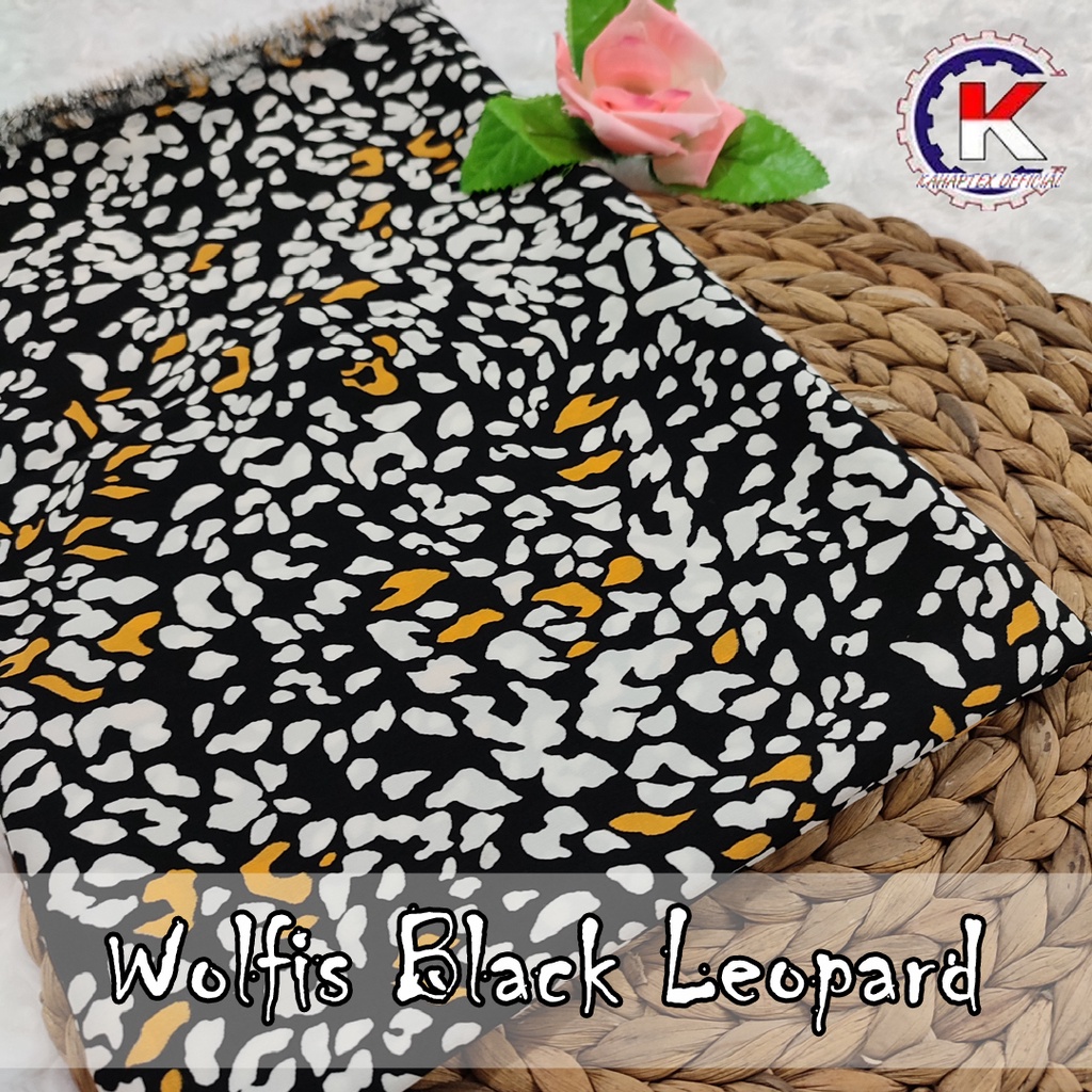 Jual Bahan Kain Wolfis atau Woolpeach Motif Skin Leopard Premium (Harga ...