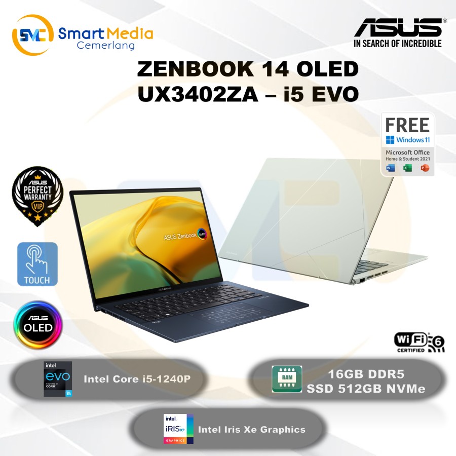 Jual ASUS ZENBOOK 14 OLED UX3402ZA - INTEL I5-1240P - 16GB - 512GB ...