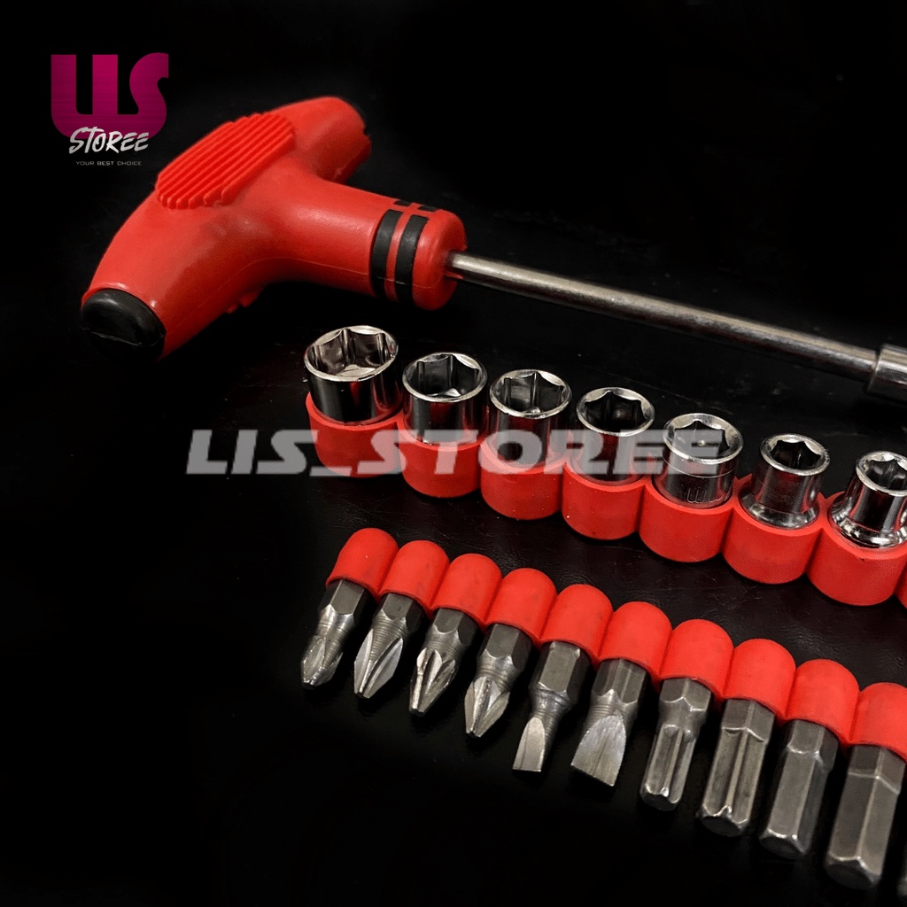 Jual BELTER Obeng Kunci T 24 Pcs Socket dan Bit Set Obeng T serbaguna ...