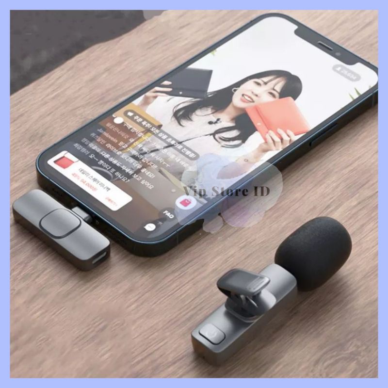 Jual Mic Wireless Clip On Microphone Lavalier USB Type C Iphone ...