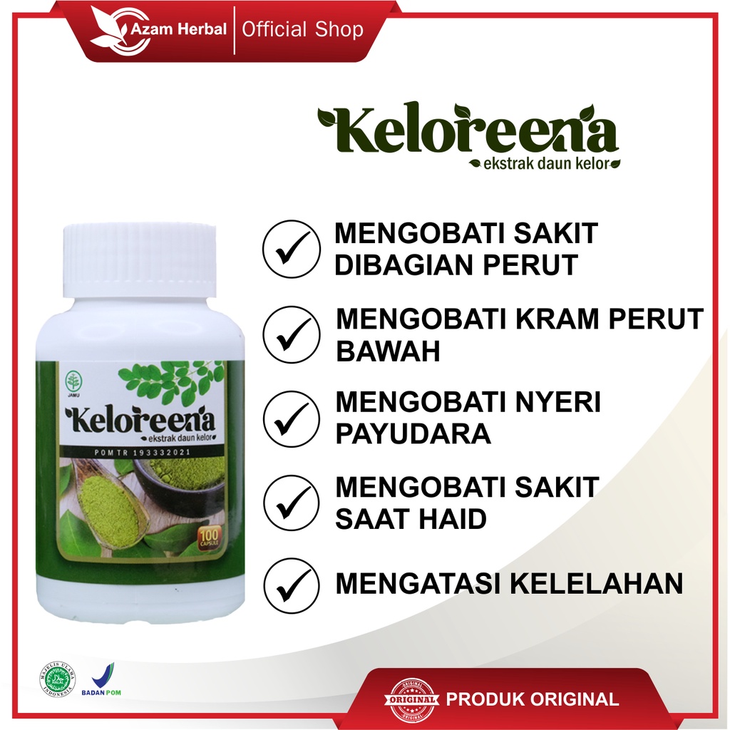 Jual Obat Sakit Datang Bulan Nyeri Haid Menstruasi Keloreena Kapsul ...