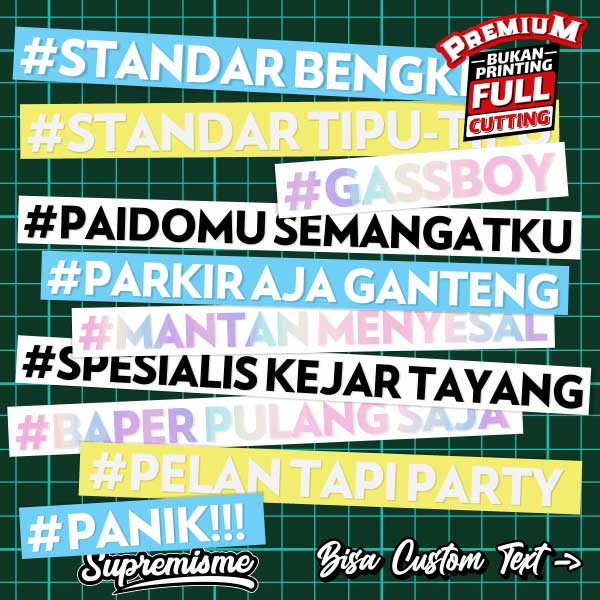 Jual Stiker Model Asmara Kacau / Sticker kata kata STANDAR BENGKEL ...