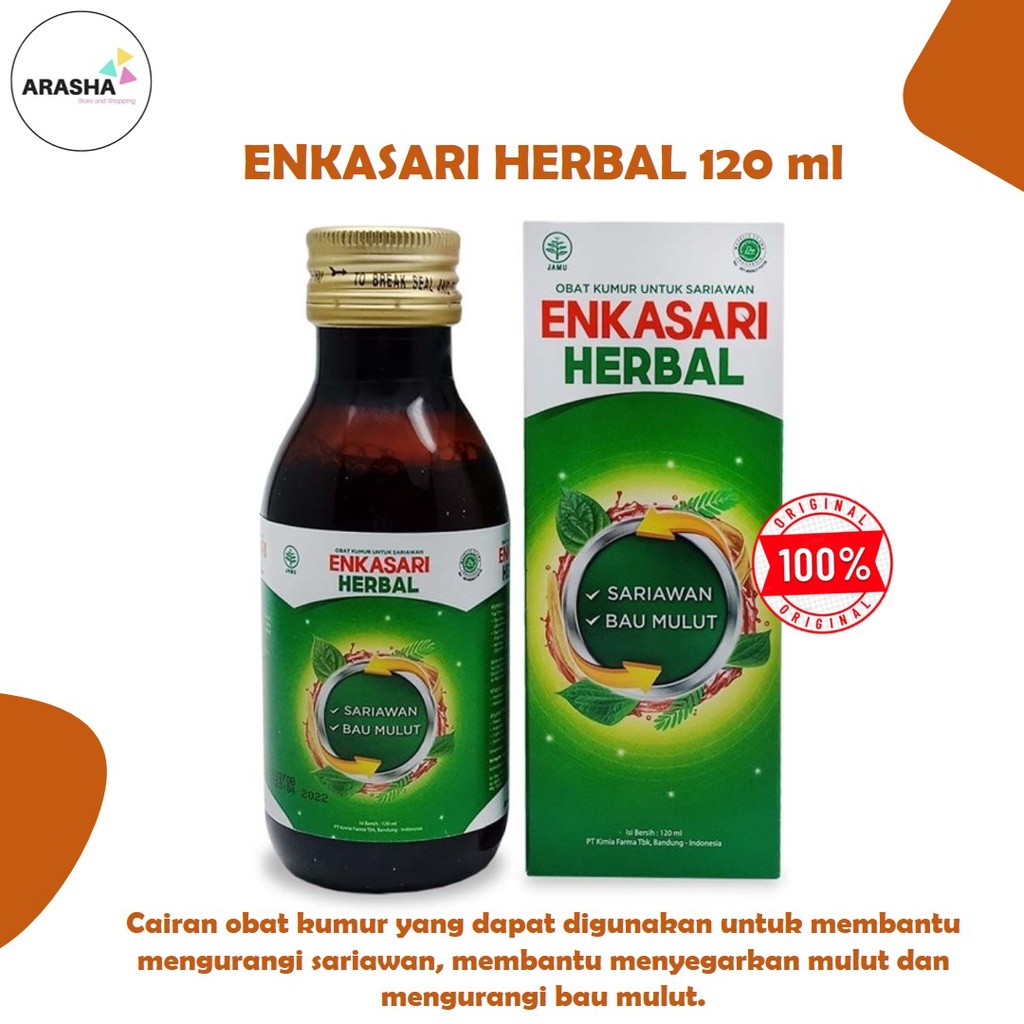 Jual ENKASARI HERBAL 120 ML Obat Kumur Sariawan | Bau Mulut | Penyegar ...
