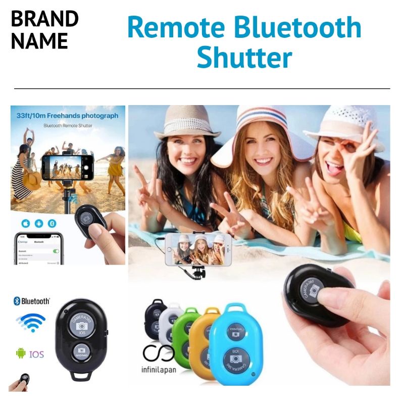 Jual Remote Bluetooth Shutter Kamera Android IOS REMOTE SELFIE CAMERA SHUTTER Tomsis | Shopee ...