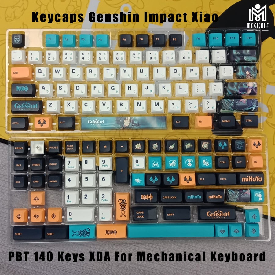 Jual Keycaps Genshin Impact Xiao PBT 140 Keys XDA For Mechanical ...