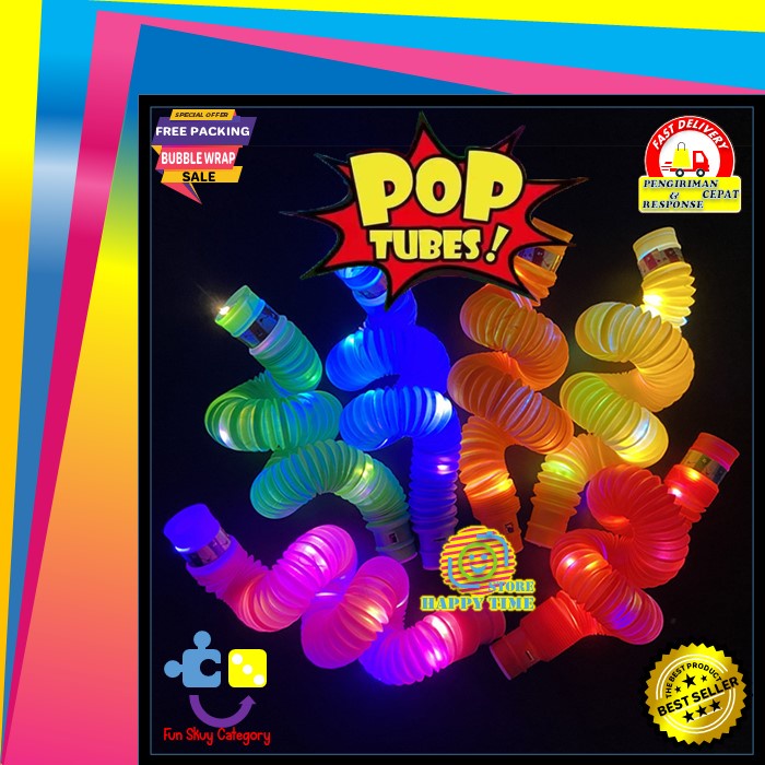 Jual Pop Tubes Pop Pipes Tube Mainan edukasi fidget Pop Tubes Sensory ...