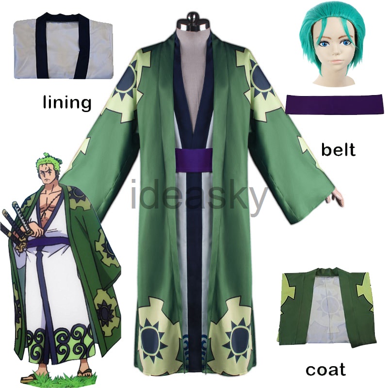 Jual PREORDER Anime Roronoa Zoro Cosplay Costume Kimono Robe Cloak ...