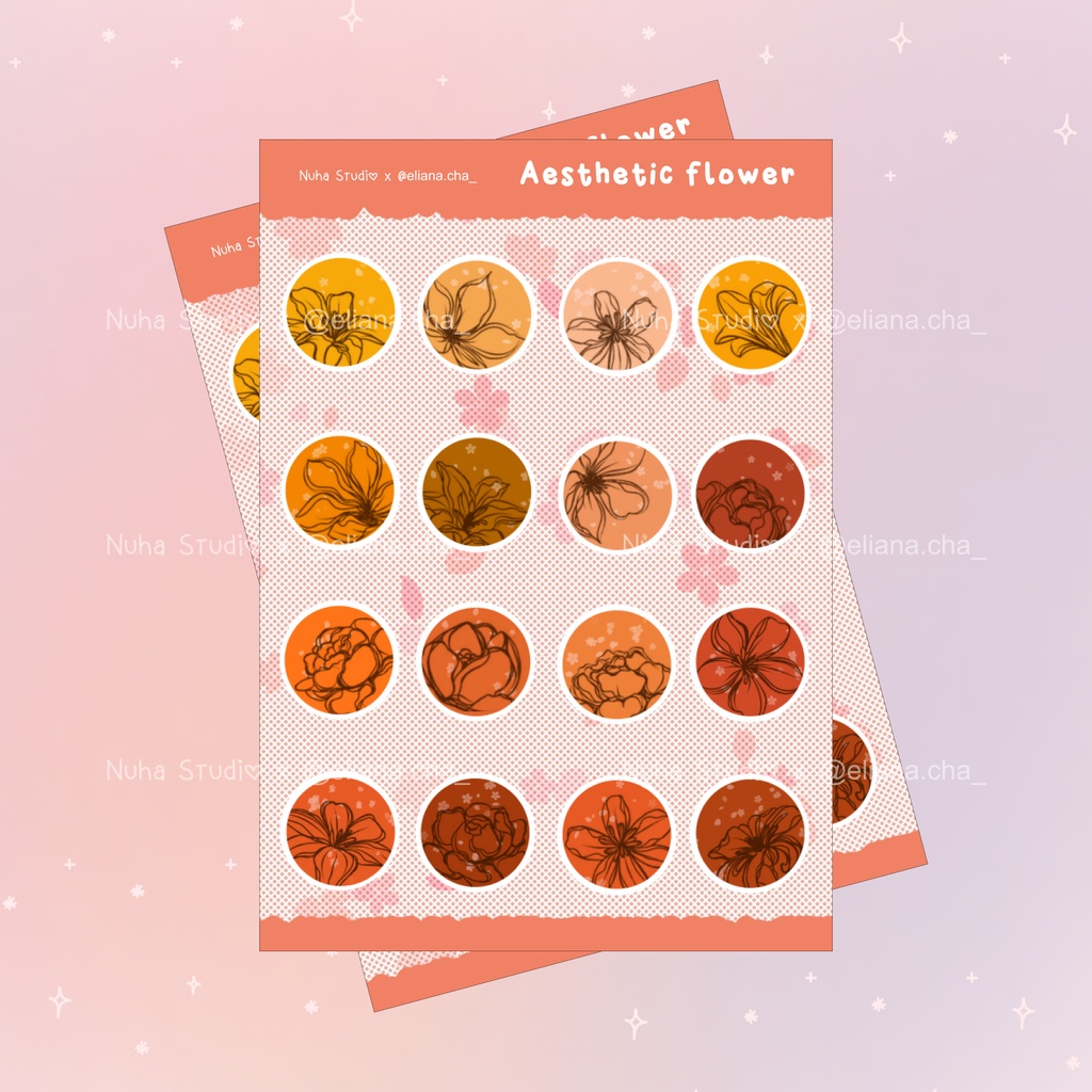 Jual Sticker by eliana.cha_ | Flower Aesthetic Bunga | Aesthetic ...