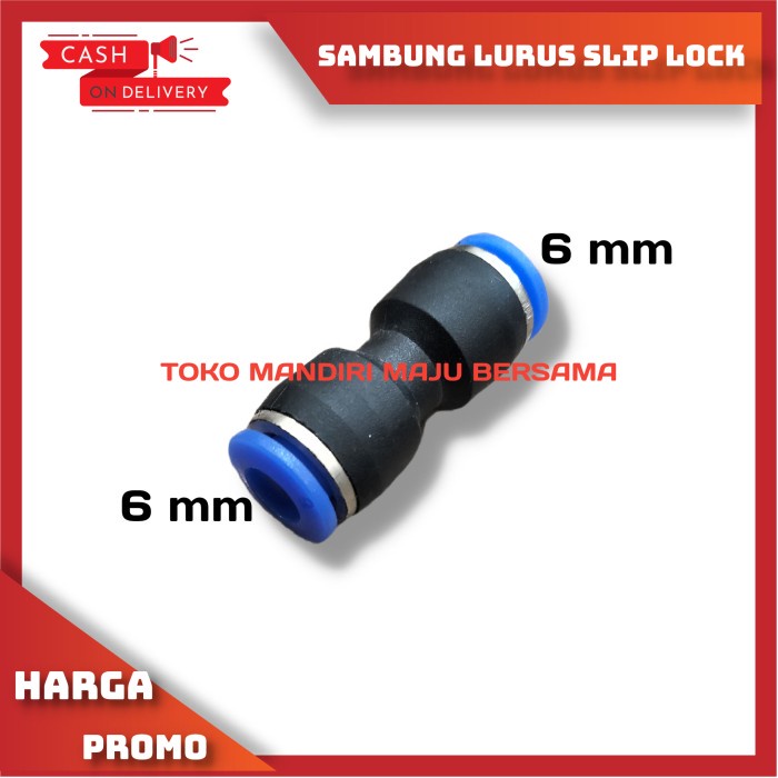 Jual FITTING PENEUMATIC SLIP LOCK JOIN SELANG PU 6 MM / SAMBUN SELANG ...