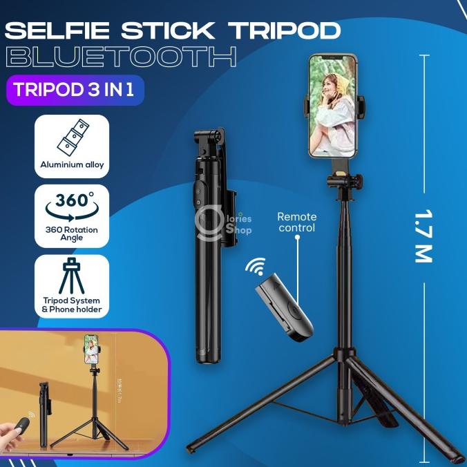 Jual Tongsis Selfie Stick Bluetooth Tripod 3 In 1 Tongsis Bluetooth