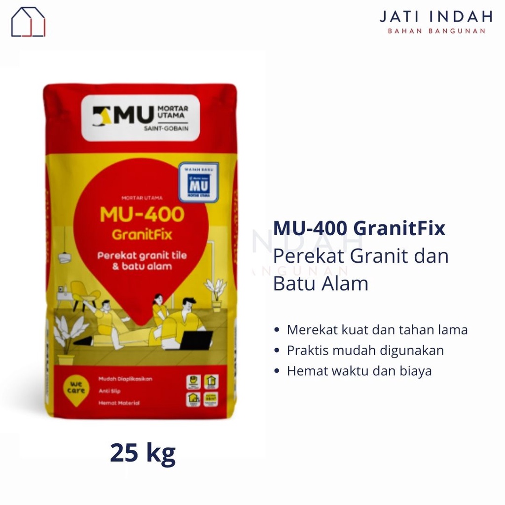 Jual MU-400 GranitFix Perekat Granit Batu Alam 25kg Semen Instan Mortar ...