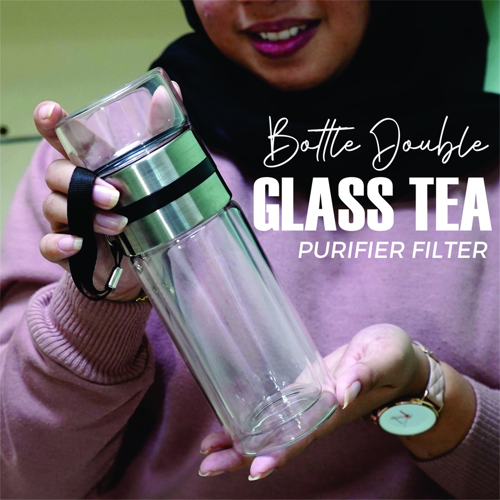 Jual WNG - Bottle Double Glass Tea Purifier Filter Bottle Double Glass ...