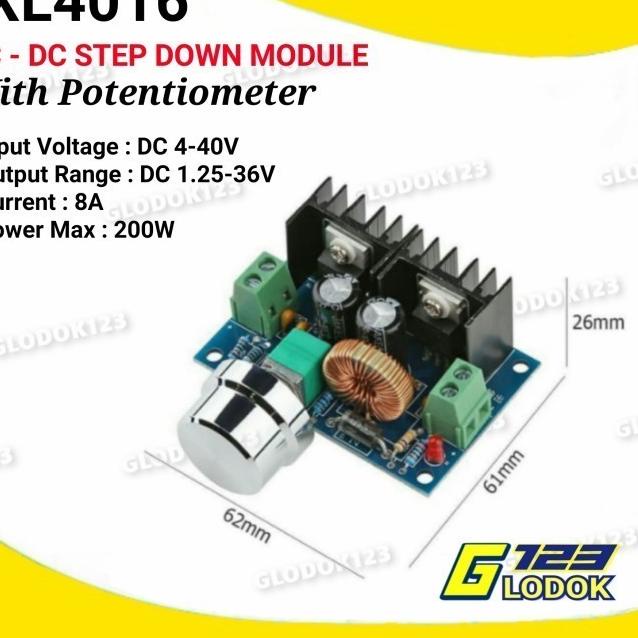 Jual Step Down DC DC 8A 200W Modul Penurun Tegangan Dengan Potensio ...