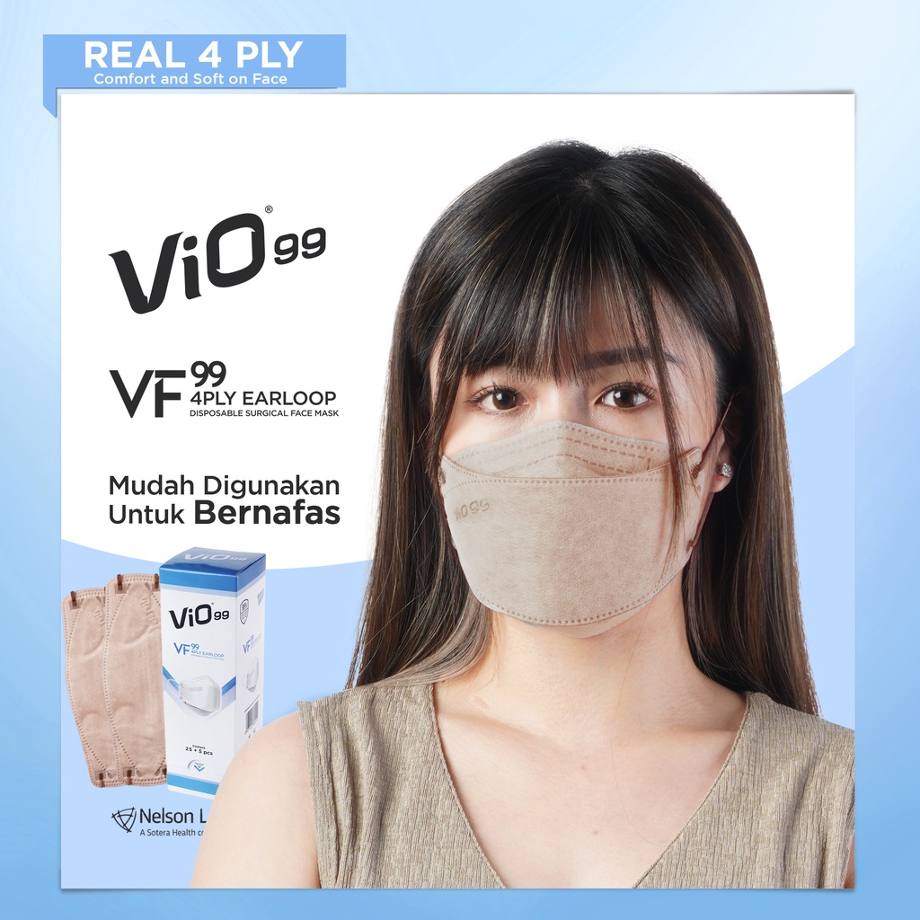 Jual Vio VF99 Mask '30S 4 Ply Earloop Caramel masker medis Caramel Edition filtrasi 99% Bfe, Pfe ...