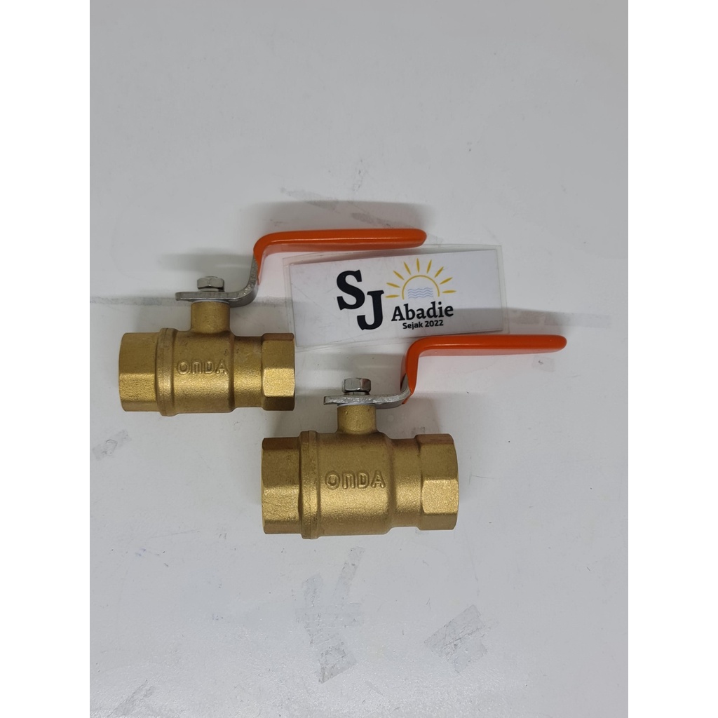 Jual (1 PCS) Ball Valve / Stop Kran Kuningan ONDA Tebal 1/2 -3 /4 Inch | SJ ABADIE | | Shopee ...