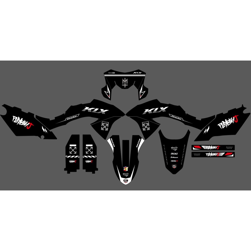 Jual STIKER DECAL KAWASAKI DTRACKER SUPERMOTO HITAM DECAL DTX FULL BODY ...