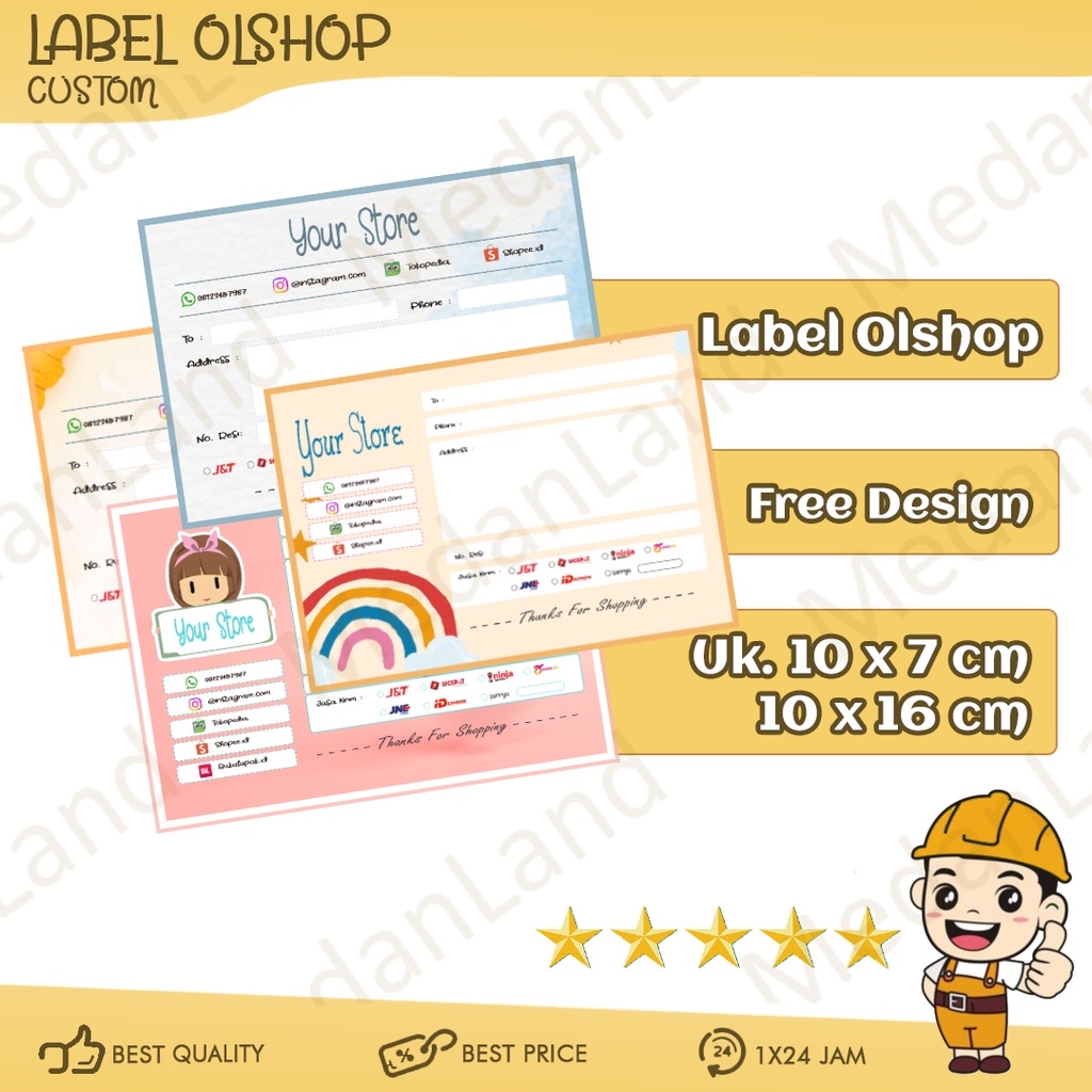 Jual label pengiriman alamat olshop online shopping custom design ...