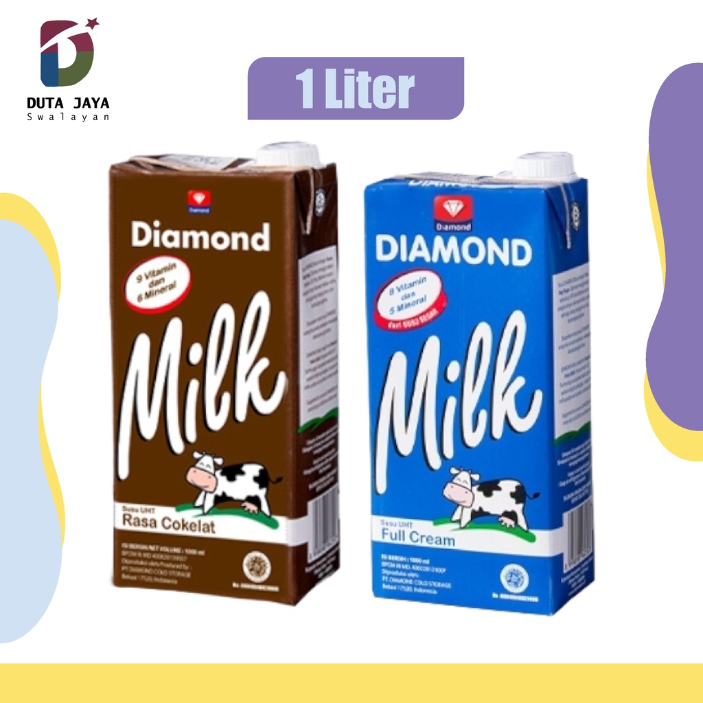 Jual Susu UHT 1 Liter Diamond Cair Cokelat, Full Cream 1000 ML | Shopee ...