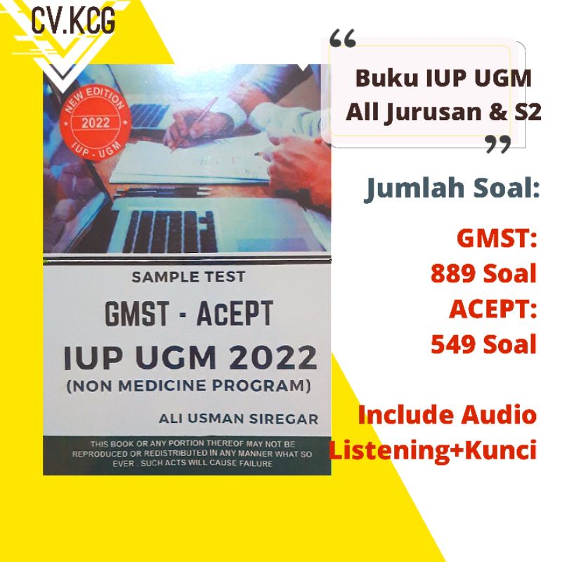 Jual Buku Soal ACEPT GMST Tes IUP UGM SEMUA JURUSAN Non Medicine ...