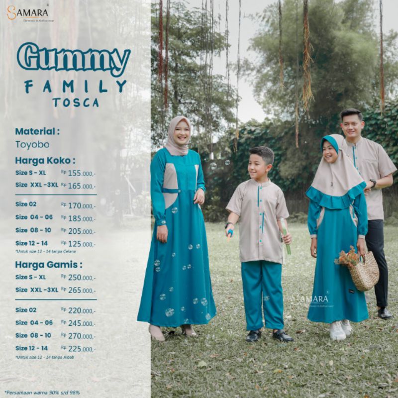 Jual Sarimbit keluarga Samara J03 Gummy Family Tosca | Original ...