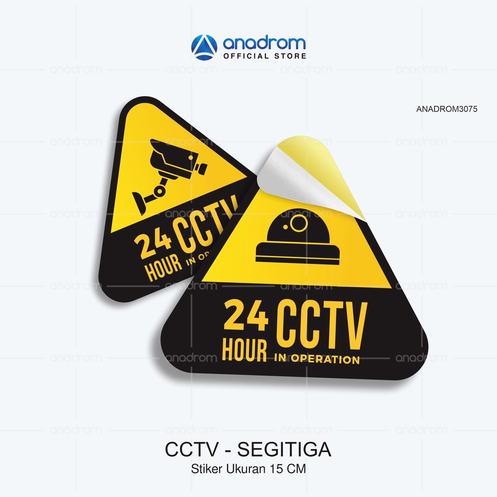 Jual Sticker CCTV Segitiga| Stiker Kamera Pengawas | 15 cm | Waterproof ...