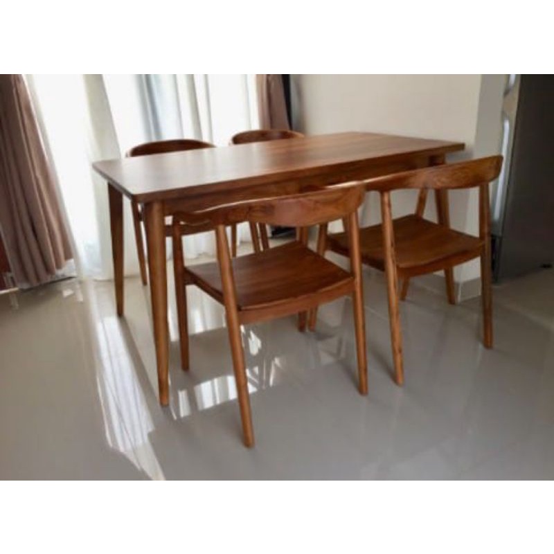 Jual meja makan ropan retro/dining table minimalis | Shopee Indonesia
