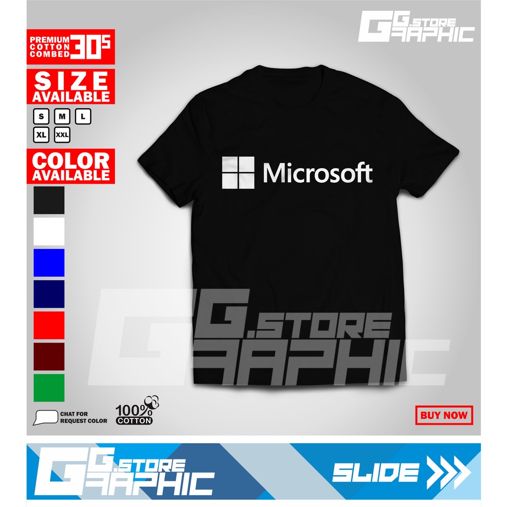 Jual Baju kaos MICROSOFT LOGO | Shopee Indonesia