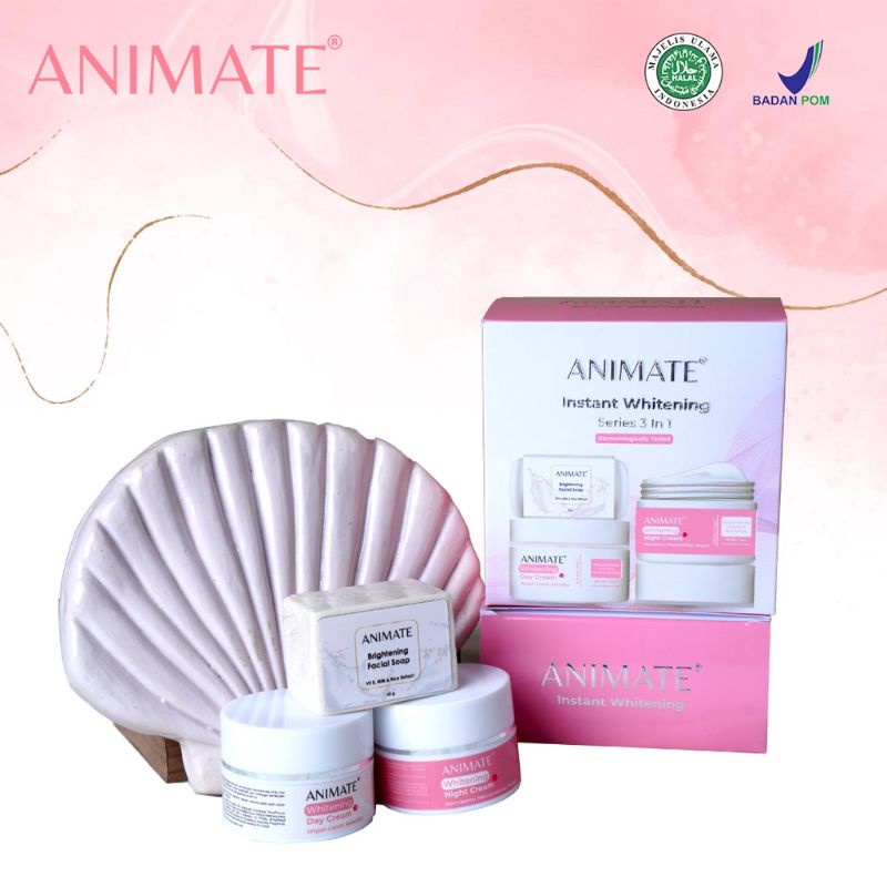 Jual PAKET SKIN CARE ANIMATE INSTANT WHITENING SERIES 3IN1 / KRIM ...