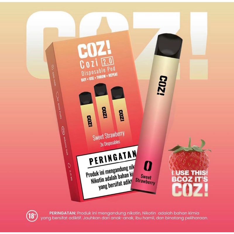 Jual Cozi Pod - Pod Vape 2.0 (Disposable) COZ! System 30mg | Shopee ...