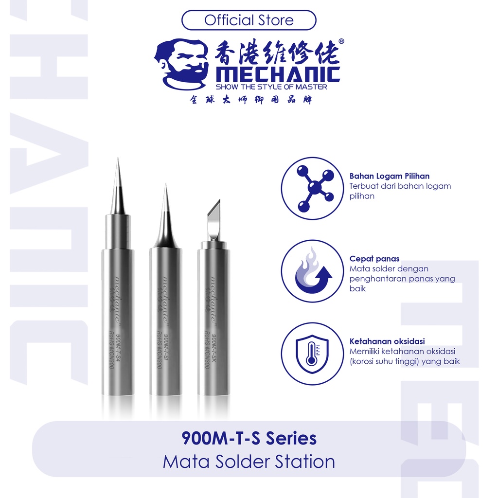 Jual MECHANIC 900M-T-S Series Mata Solder Station - Soldering Iron Tip Original | Shopee Indonesia