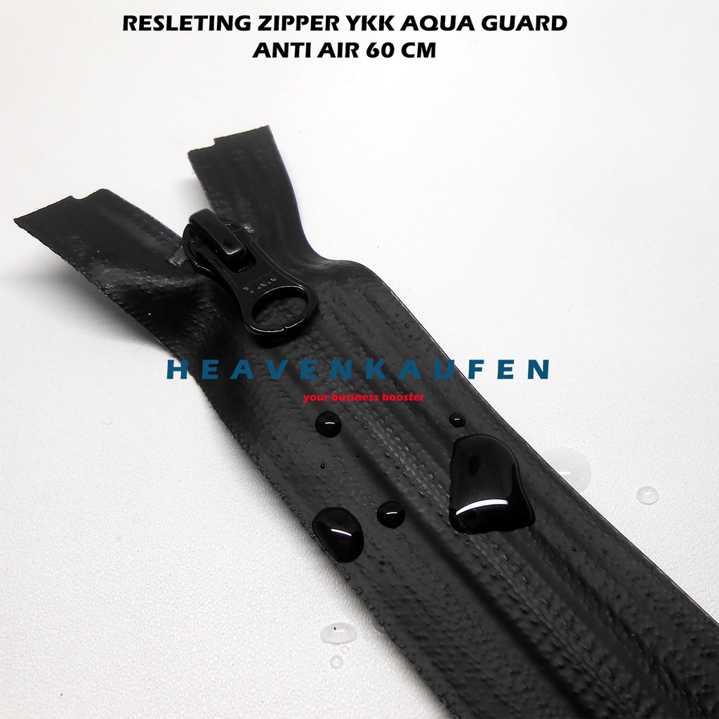 Jual Resleting Zipper YKK 60 cm Atau 24 inch Aqua Guard Anti Air Waterproof Hitam Set Open-End ...