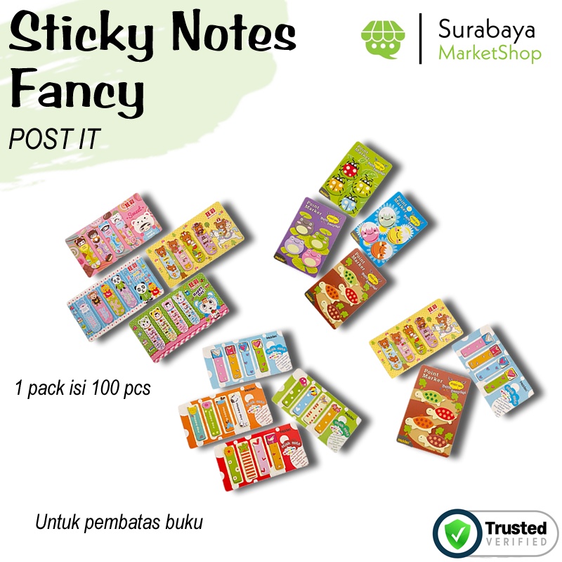 Jual Sticky Note Karakter (1pack) / Sticker Stiker Pembatas Buku Magnet ...