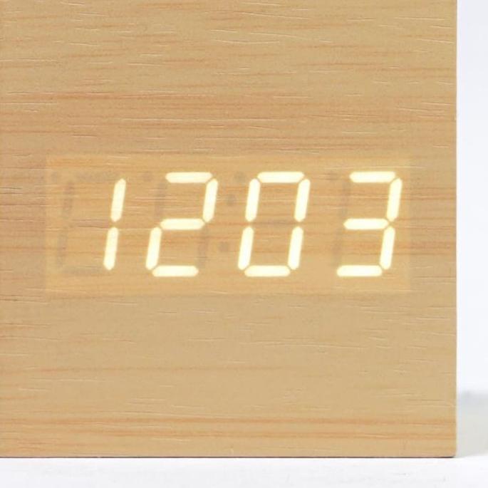 Jual Jam Digital Kayu Meja Led/ LED Wooden Small Table Clock Desk Clock ...