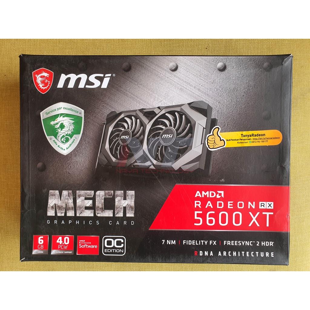 Jual MSI RX 5600 XT Mech OC 6GB GDDR6 | Shopee Indonesia