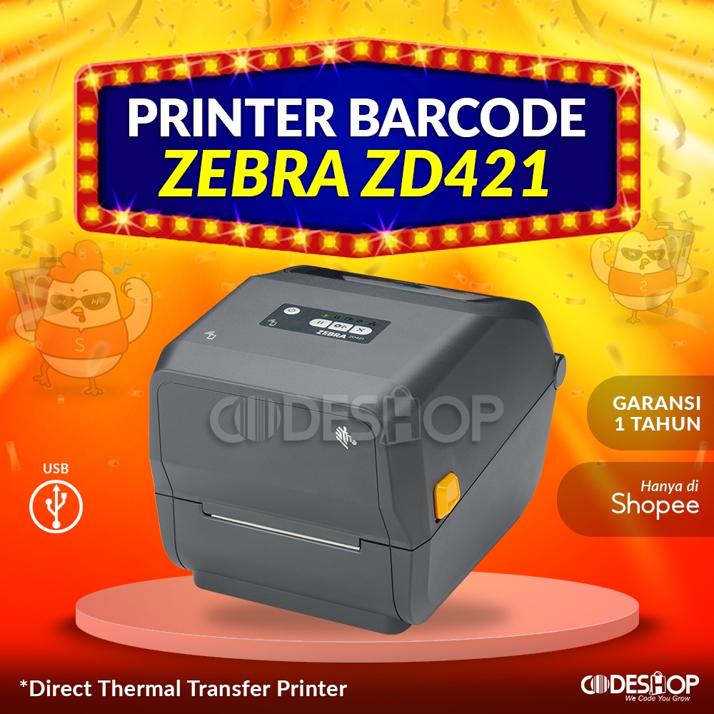 Jual Zebra Printer Sticker Label Barcode ZD421 ZD 421 2in1 Direct ...
