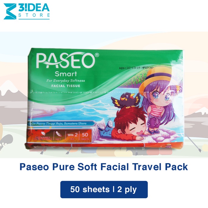 Jual PASEO Smart Facial Tissue Travel Pack 50 Sheets - Tissue wajah ...
